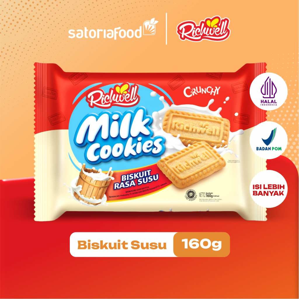 Jual Richwell Cookies Milk 160g | Cemilan Snack Biskuit Kukis Rasa Susu ...