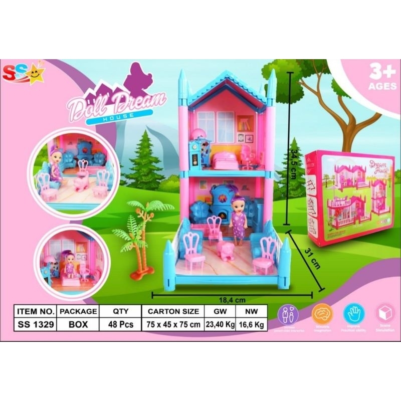 Jual MAINAN ANAK RUMAH RUMAHAN BONEKA BERBIE / DREAM DOLL HOUSE SS1329 ...