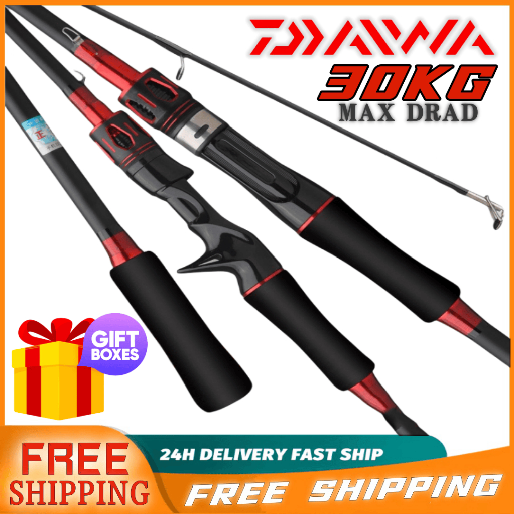 Jual 2024 NEW DAIWA Ultralight Spinning Rod – Carbon Fiber 2-Piece 1.65m 1.8m 2.1m Strong ...