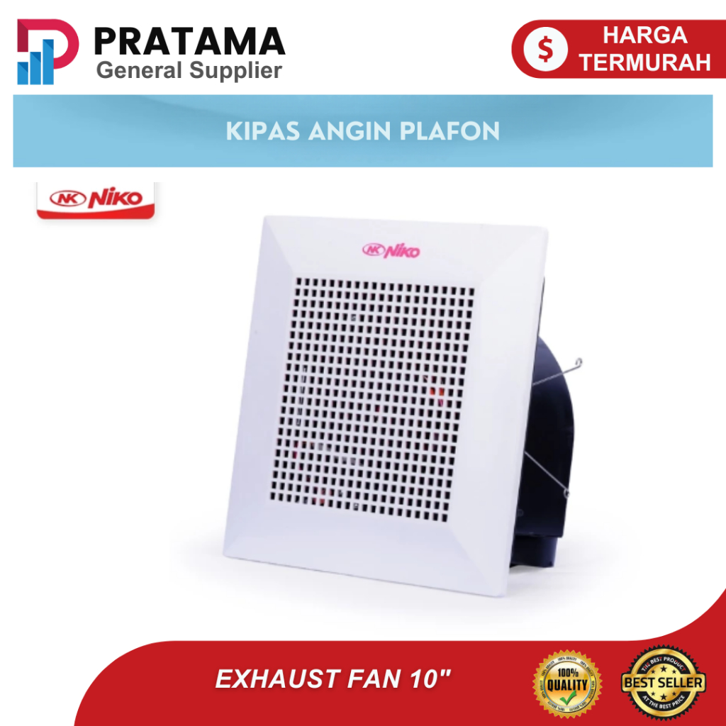 Jual Exhaust Fan Plafon 10 Inchi Kipas angin Plafon Blower Hexos Kamar ...
