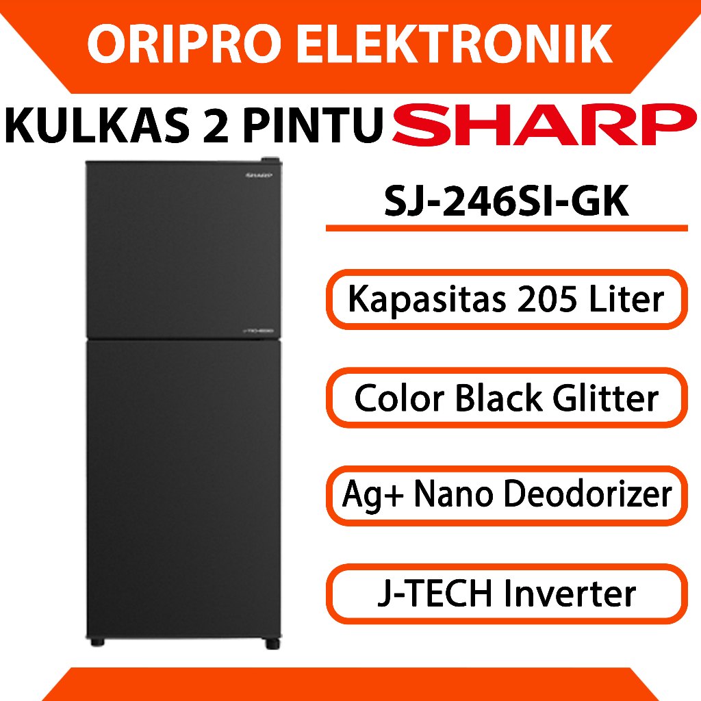 Jual Kulkas 2 Pintu 205 Liter Sharp J-Tech Inverter SJ-246SI-GK | Shopee Indonesia