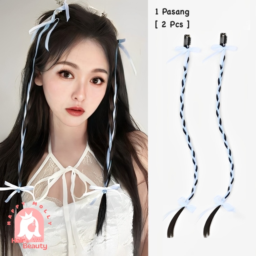 Jual 1 pcs Hair Clip Extension Kepang Pita - Highlight Rambut Sambung ...
