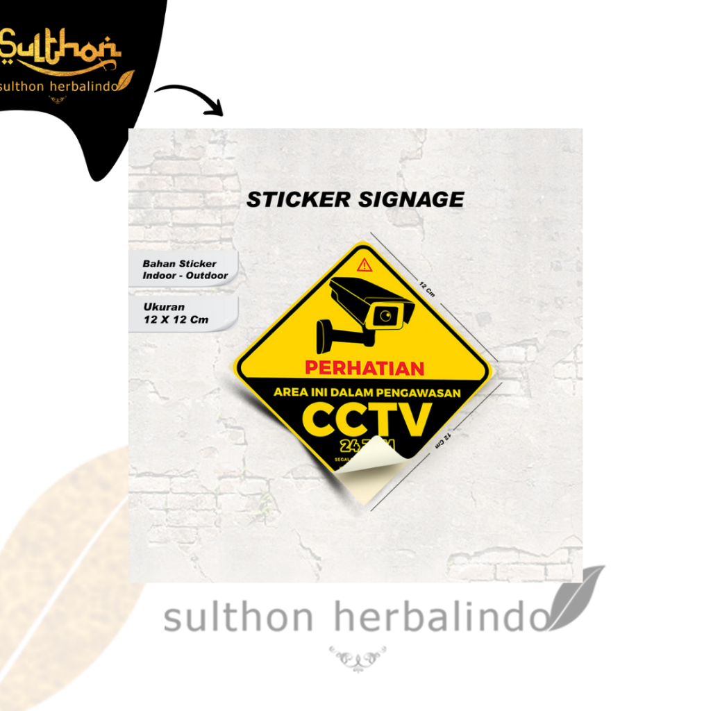 Jual STIKER CCTV 24 JAM/ MURAH BAHAN VINLY / STIKER CCTV UKURAN 12 X 12 ...