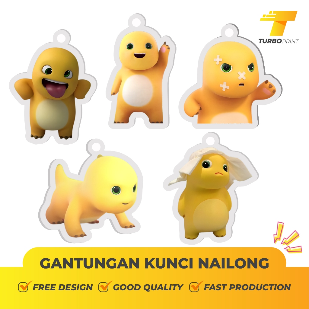 Jual Gantungan Kunci Custom Dino Kuning Lucu Nailong Keychain Acrylic ...