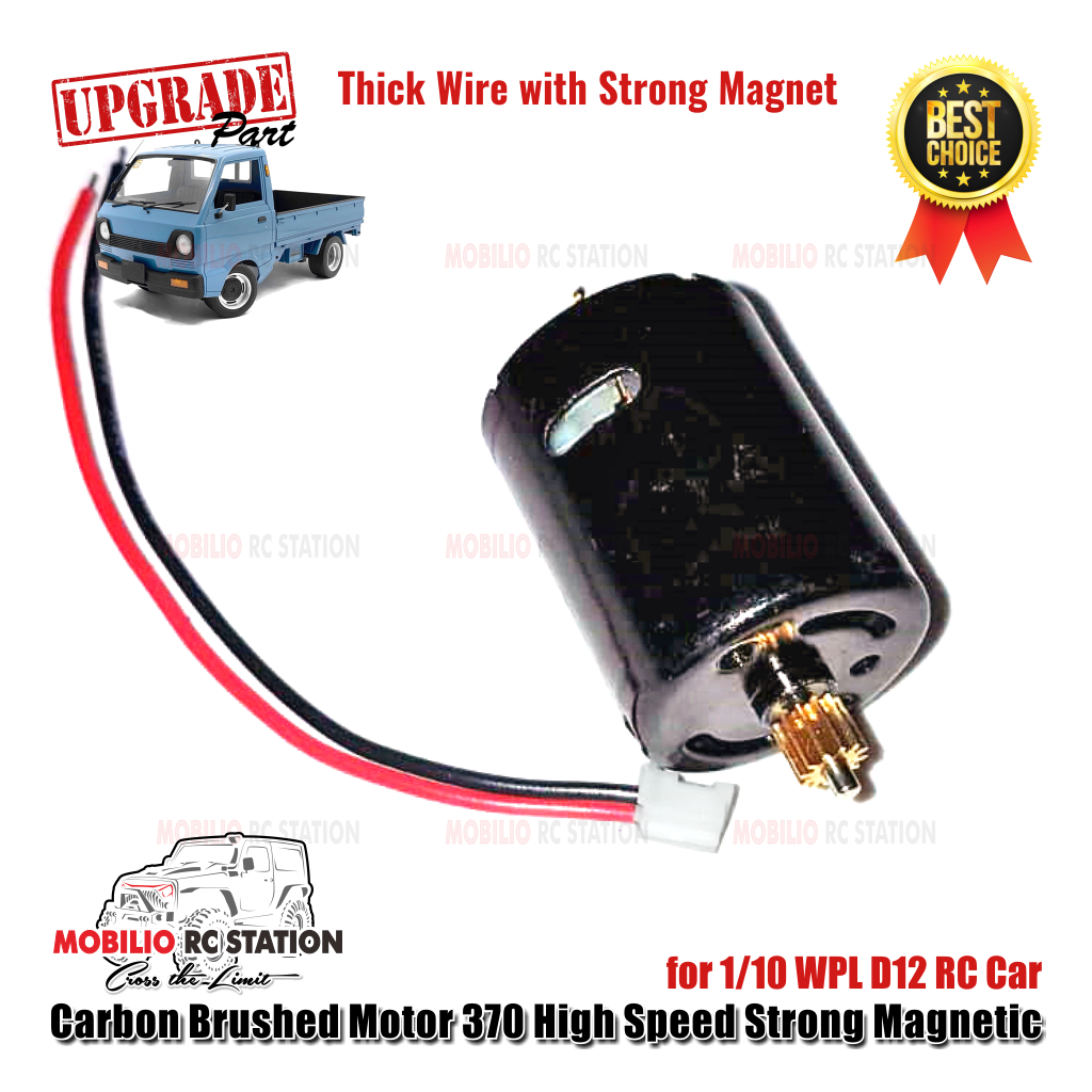 Jual Carbon Brushed Motor 370 High Speed Strong Magnet for WPL D12 ...