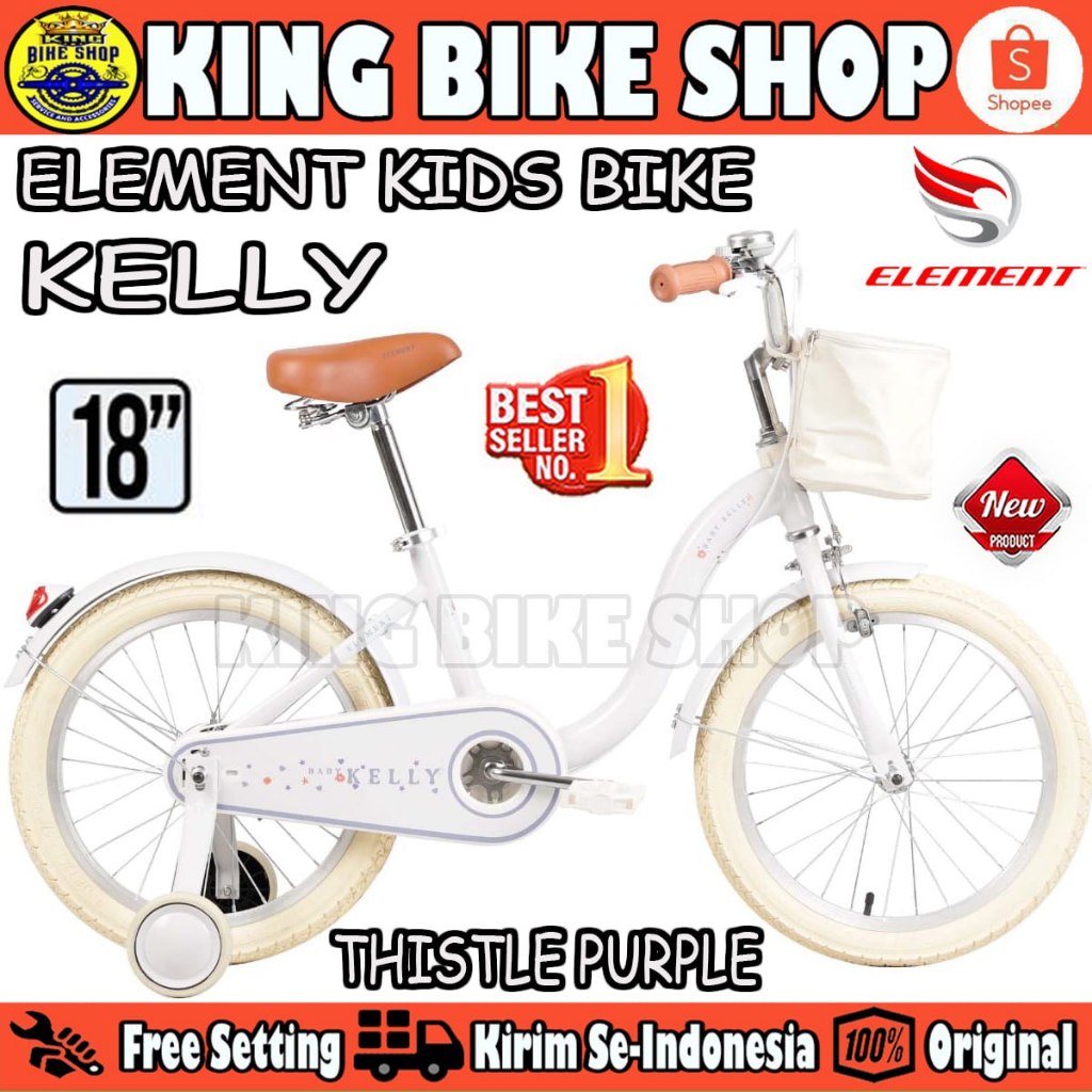 Jual Sepeda Anak Perempuan ELEMENT KELLY Ukuran 12 16 18 Inch Keranjang | Shopee Indonesia