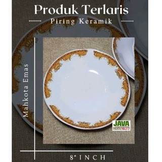 Jual PIRING MAKAN KERAMIK LILIA DIAMETER 20 CM (6 biji) | PIRING MAKAN ...