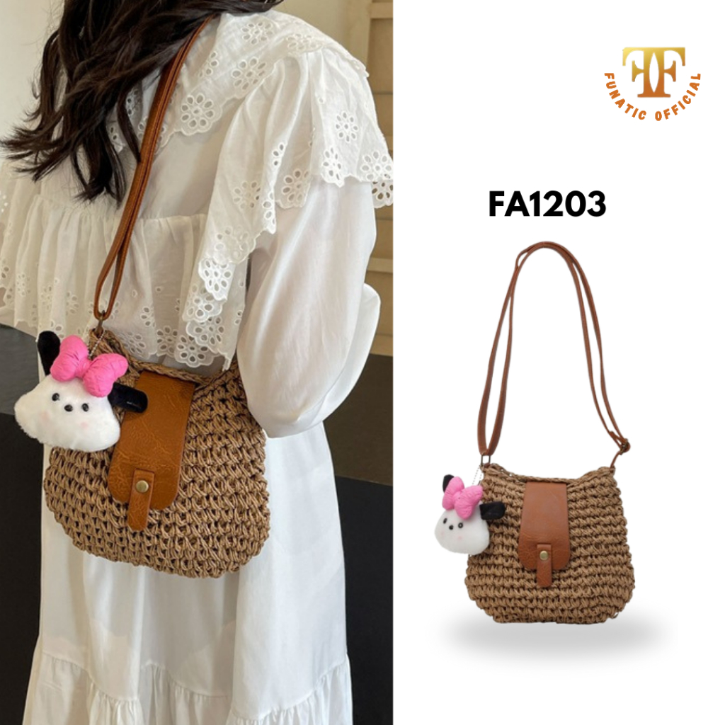Jual [FUNATIC] Tas Selempang Wanita Viral Tas Rotan Tas Aesthetic ...