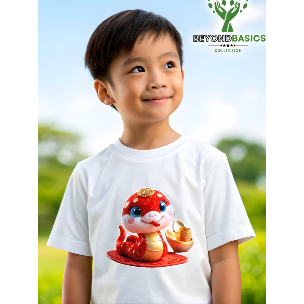 Jual Kaos T-Shirt Imlek 2025 Tahun Ular - Motif Ular Imut ...