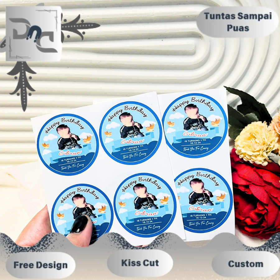 Jual 5-8 Stiker Vinyl Ulang Tahun Anak Sticker Label Undangan Happy ...