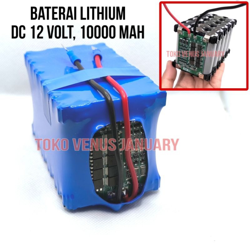 Jual Baterai Lithium 12 Volt 10000 mAh, baterai pack 18650 12v 10 Ah | Shopee Indonesia