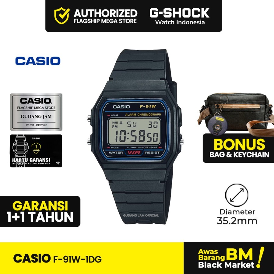Jual Casio General F-91W-1DG F-91W F-91 F91W F 91W | Shopee Indonesia