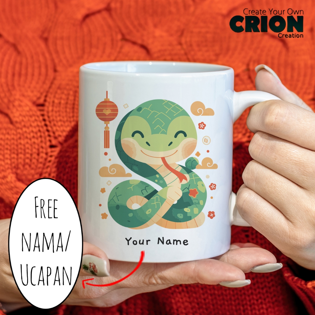 Jual Mug Imlek - Chinese new year - year of snake - free custom nama ...