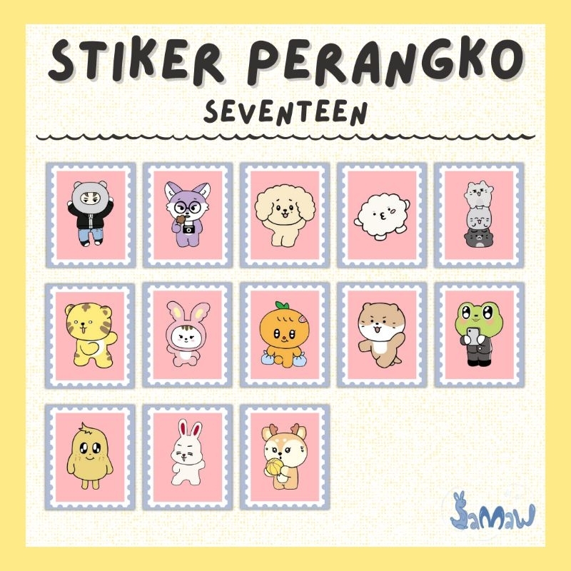 Jual Stiker Perangko Seventeen | Stiker Perangko | Sticker Journaling | Stiker Kpop | Stiker ...