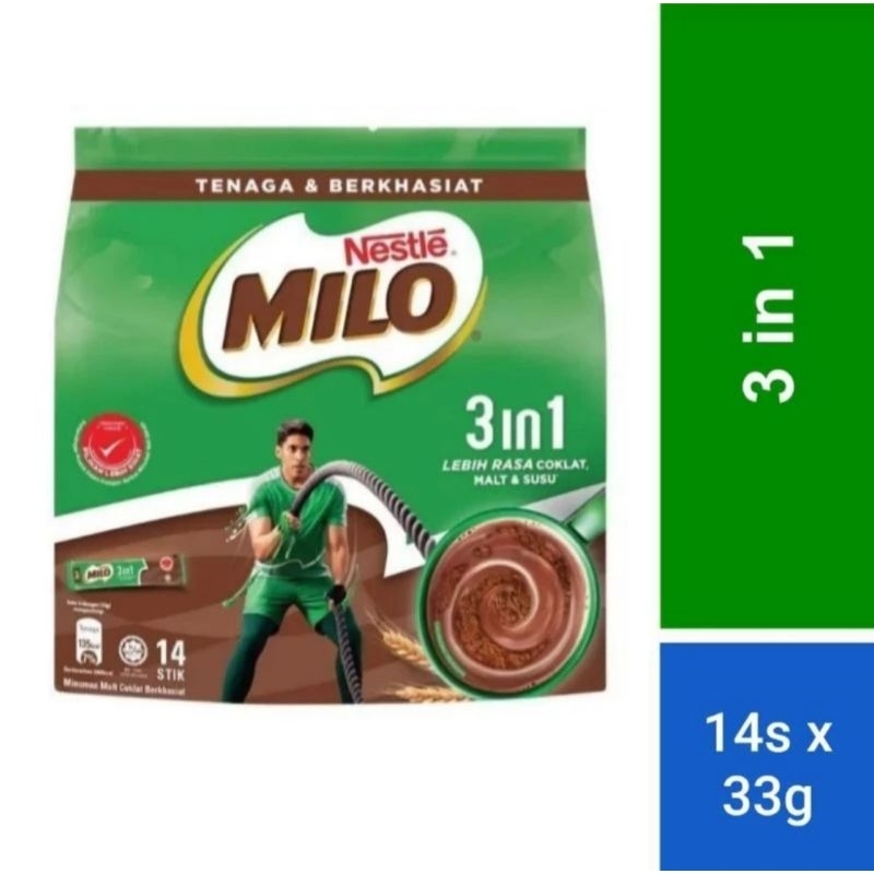 Jual Milo 3 in 1 14sachet | 16sachet sticksOriginal Nestle malaysia ...