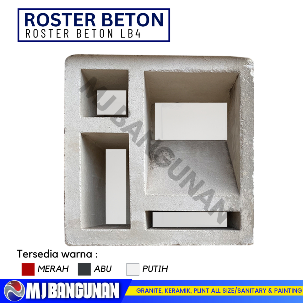 Jual Roster Beton Minimalis Ukuran 20x20 Roster Motif LB4 Warna Putih ...