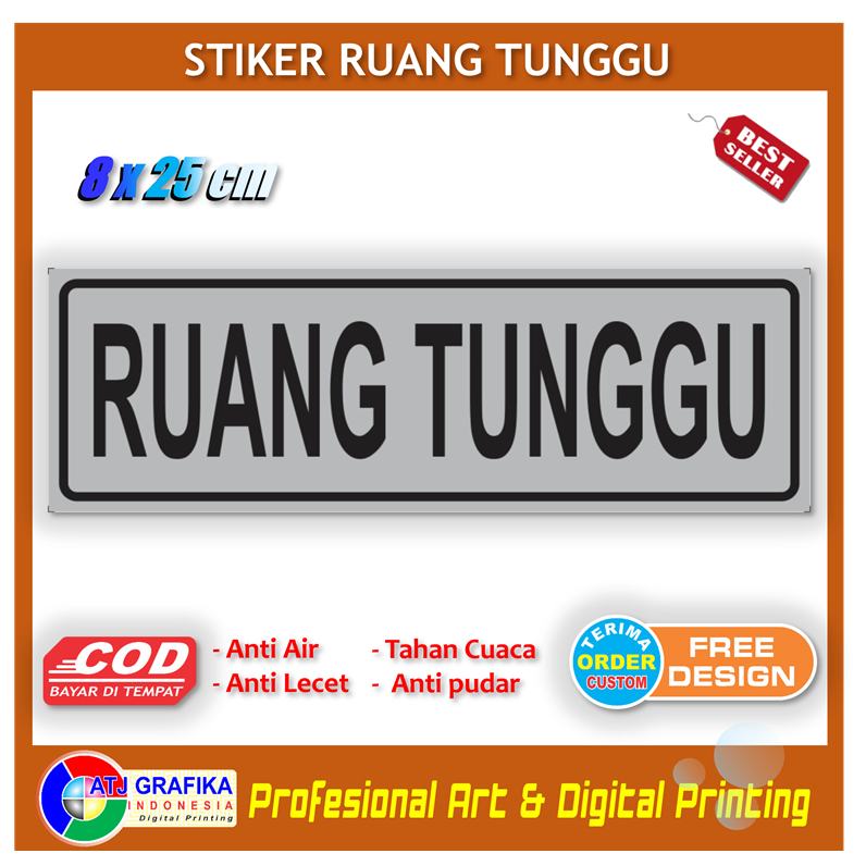 Jual Stiker ruang tunggu tempat ruangan khusus sticker tanda identitas ...