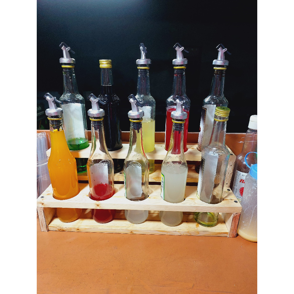 Jual Rak Botol Sirup Kayu susun diameter lubang 7cm | Shopee Indonesia