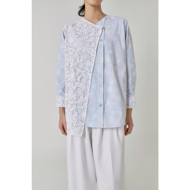 Jual STUDIO.TUI - PAULA SHIRT IN MISTY BLUE | Shopee Indonesia