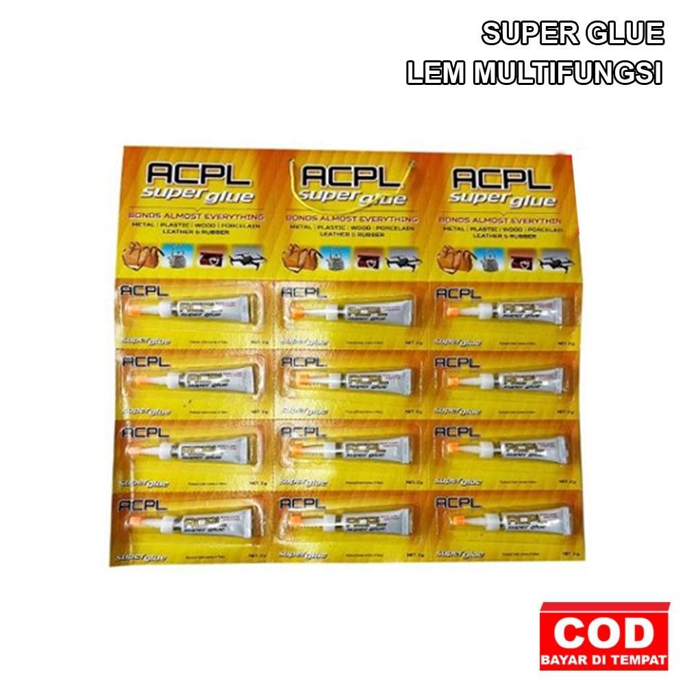 Jual ACPL SUPER GLUE / LEM MULTIFUNGSI / LEM METAL, PLASTIK, KACA ...