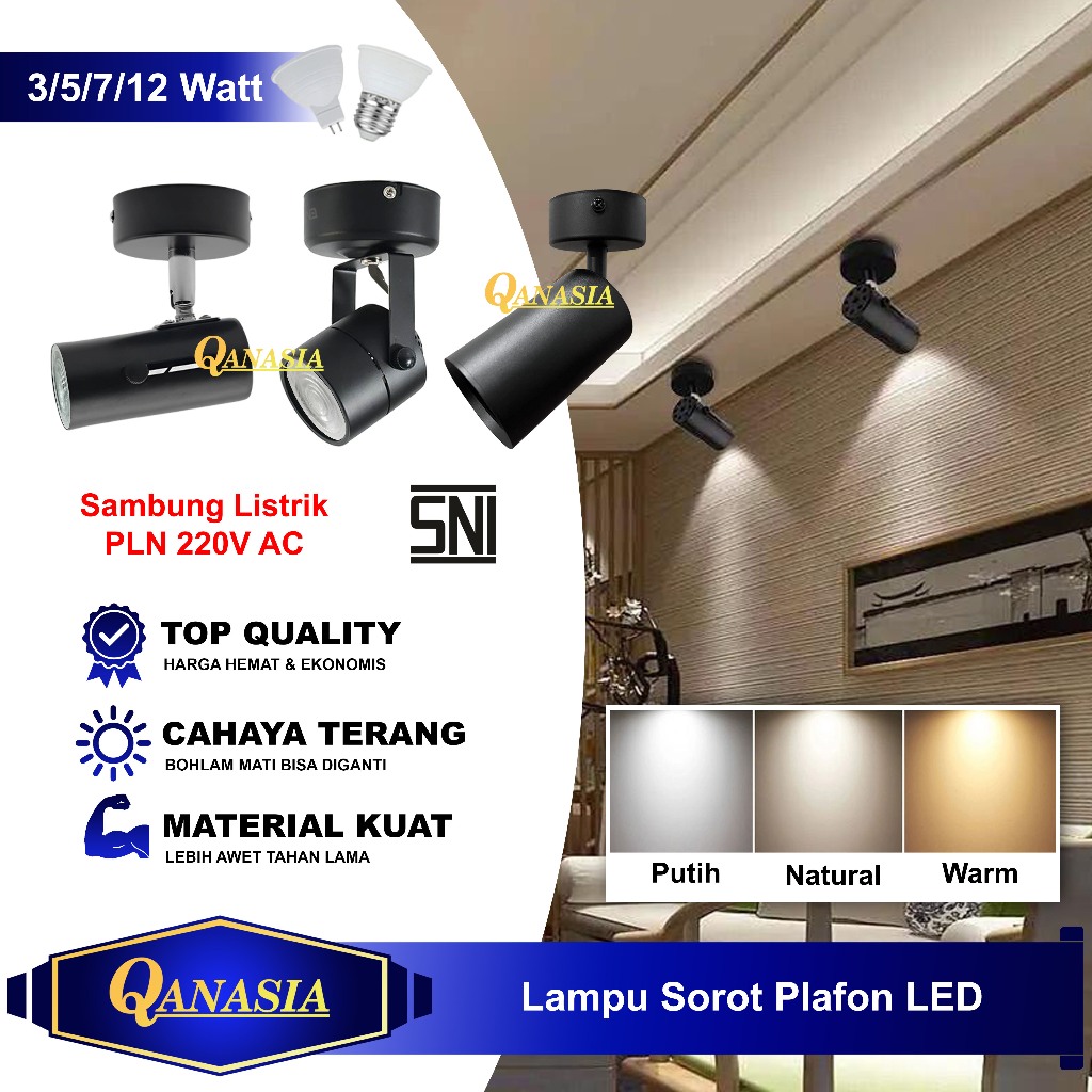 Jual Paket Lampu Spotlight Plafon E27 MR16 Cahaya Kuning Warm White ...