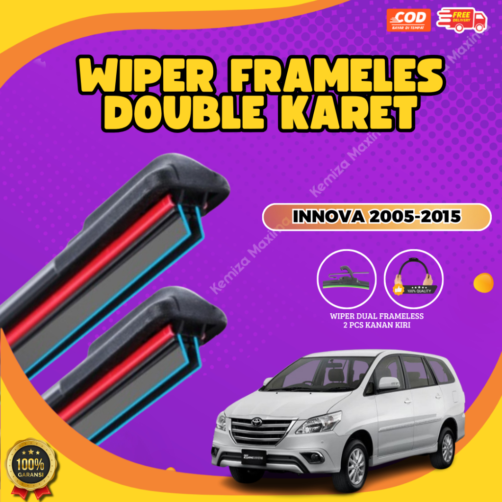 Jual Wiper Mobil Double Karet Dual Karet Frameless Premium Sepasang ...