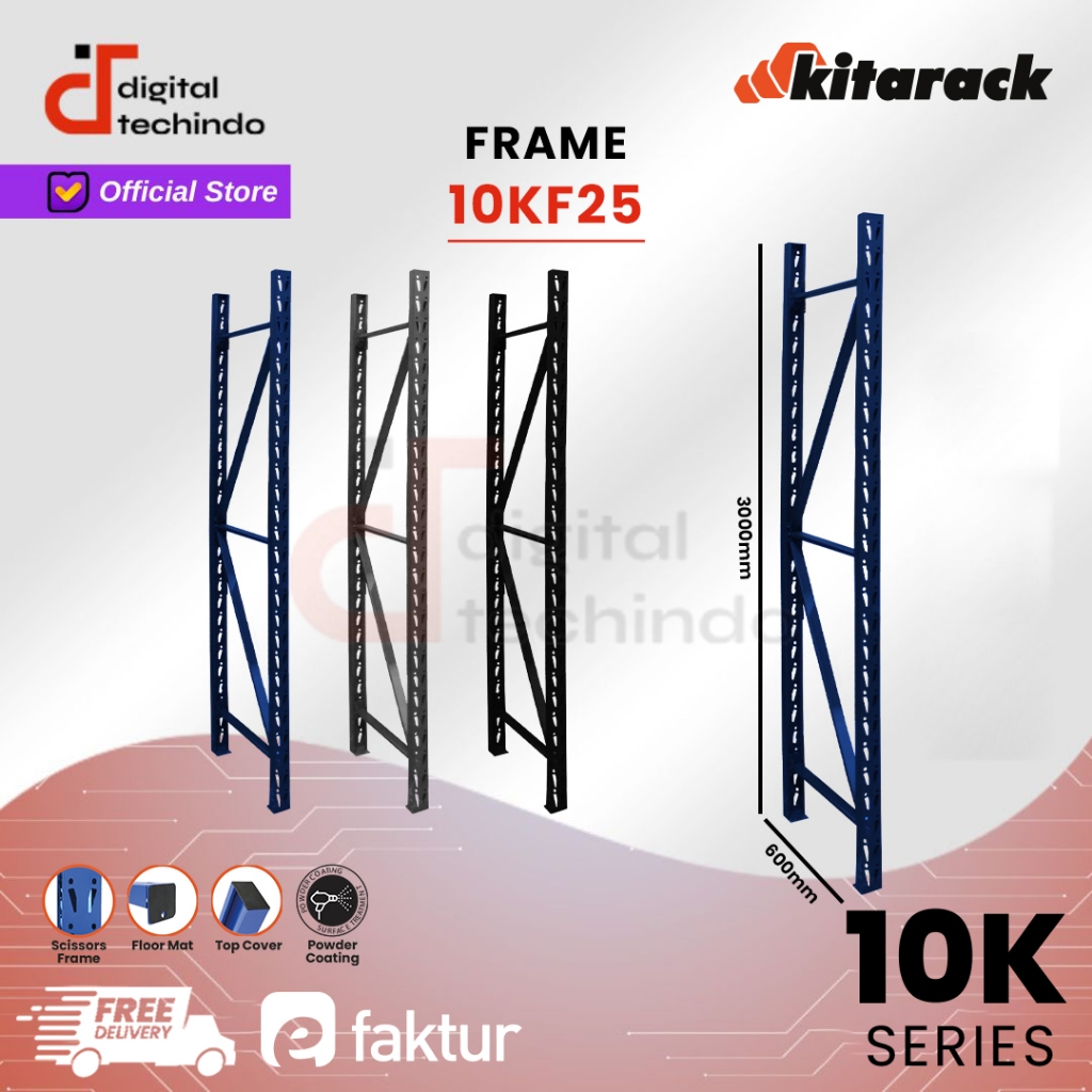 Jual Frame Rak Gudang Besi 1 Ton / layer Tiang Tambahan Rack Tinggi 3M ...