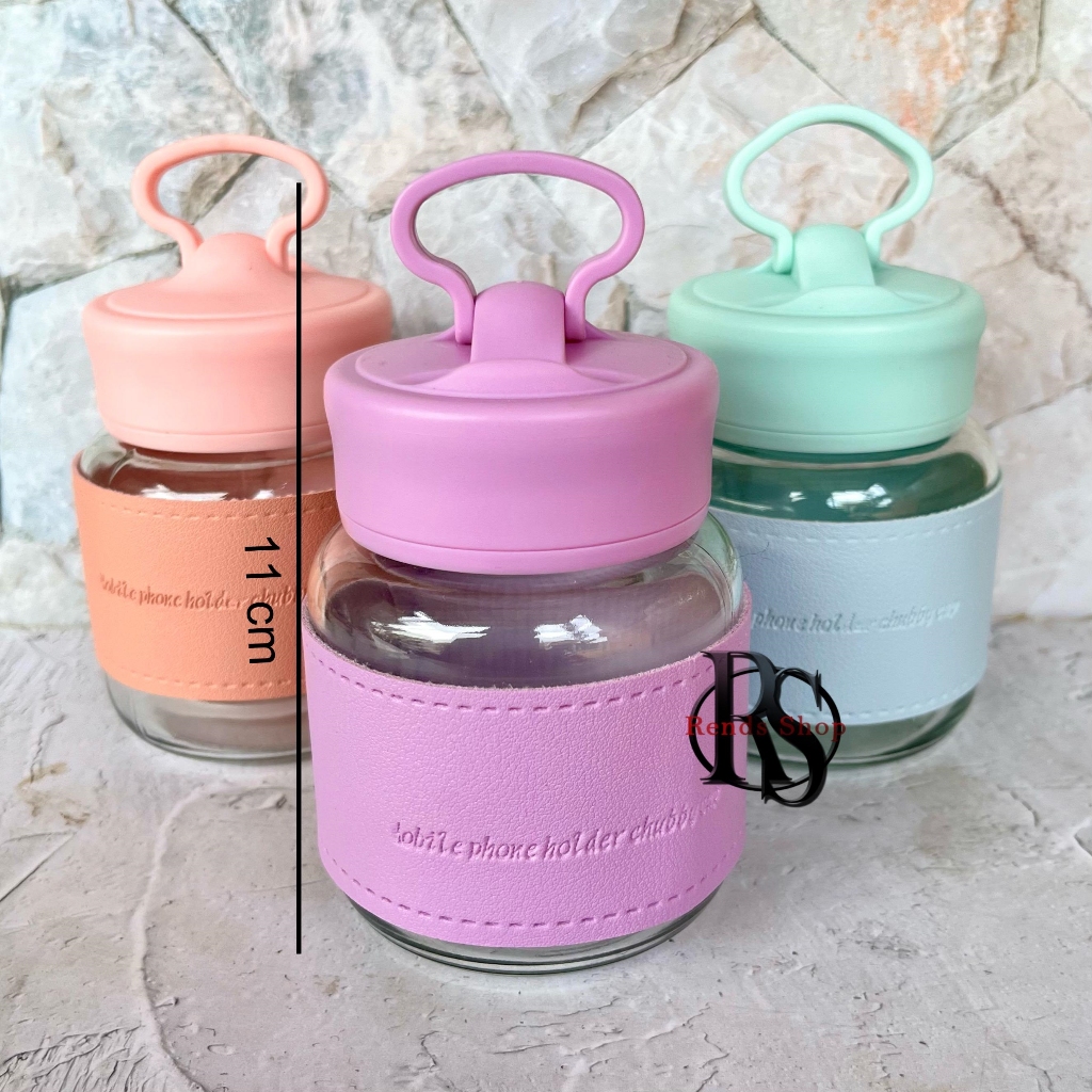 Jual Souvenir Botol Minum Kaca Mobile Phone Holder 300 ml Botol Mini ...