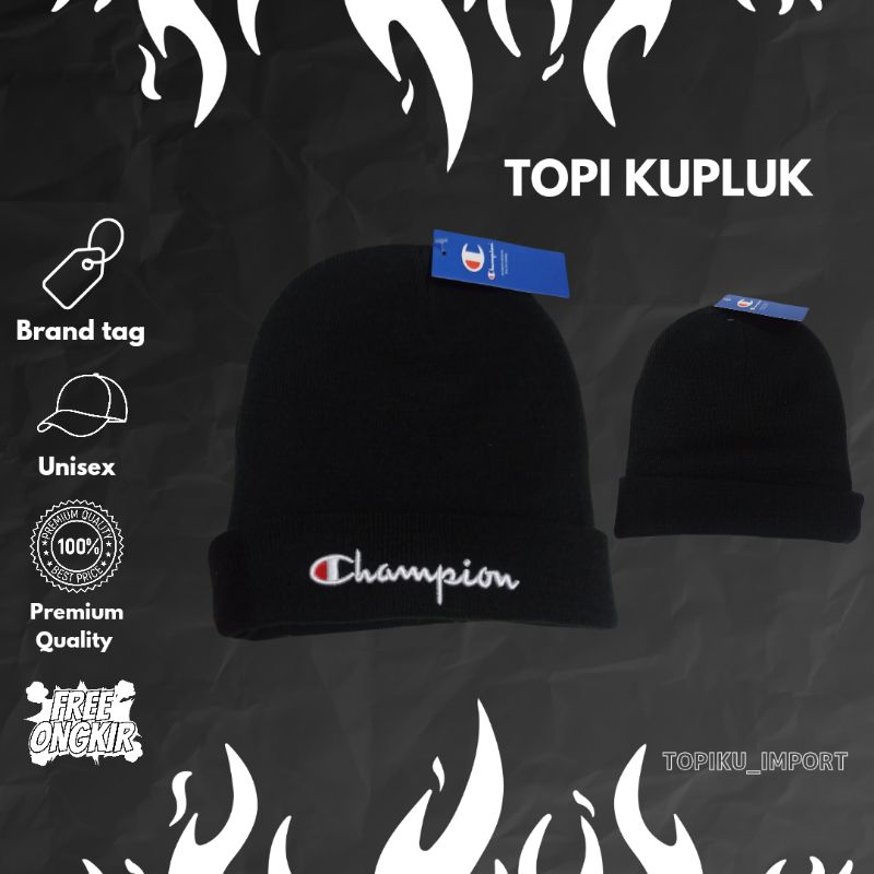 Jual K-103 Topi kupluk Champion Black | Shopee Indonesia