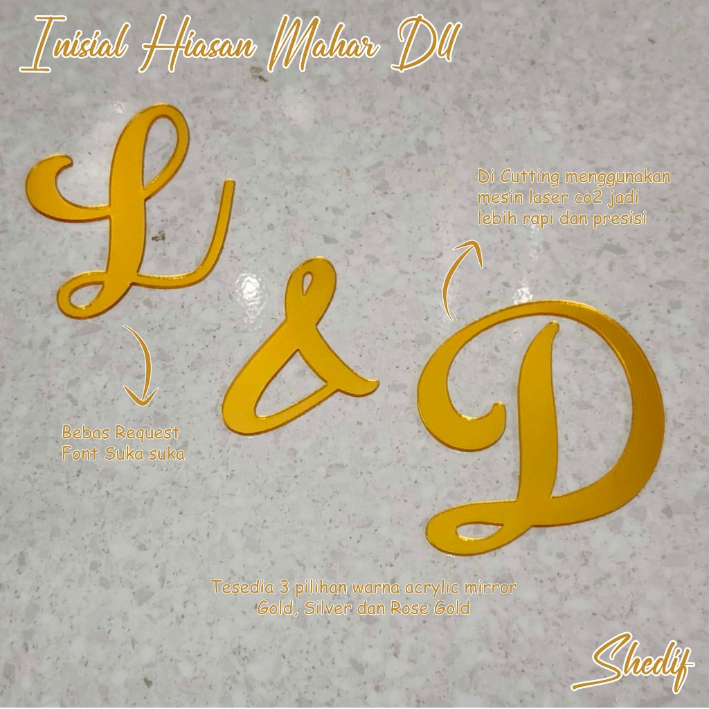 Jual Inisial Nama Couple Pengantin Dekorasi dan Hiasan Mahar Pernikahan ...