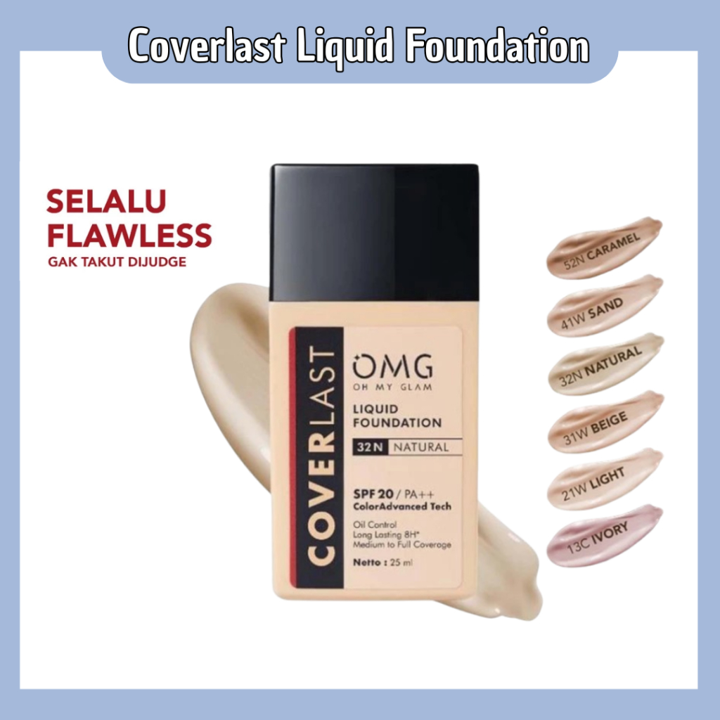 Jual OMG Oh My Glam Coverlast Liquid Foundation SPF 20 PA++ | Alas ...