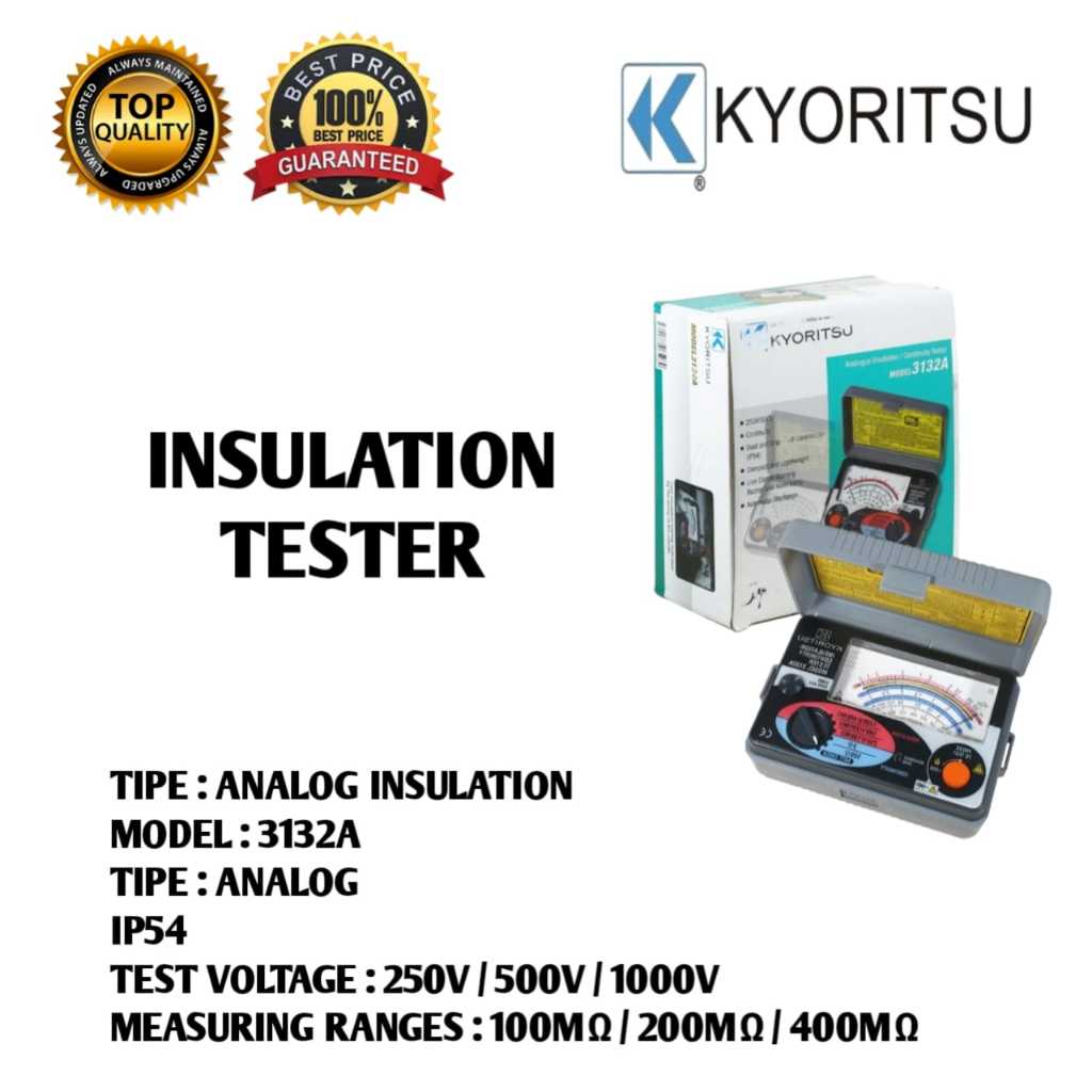 Jual Analog Insulation Tester Kyoritsu 3132A Megger Kyoritsu 3132A ...