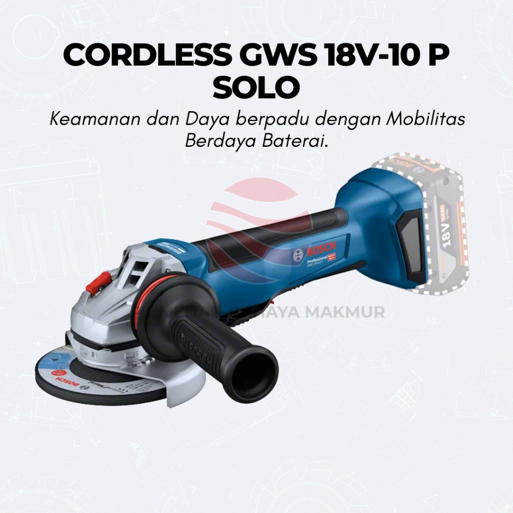 Jual BOSCH GWS 18V-10P / Cordless Angle Grinder / Gerinda Tangan ...
