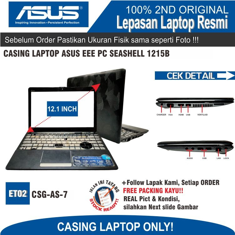 Jual ET02 CSG-AS-7 CASE CASING LAPTOP ASUS EEE PC SEASHELL 1215B ...