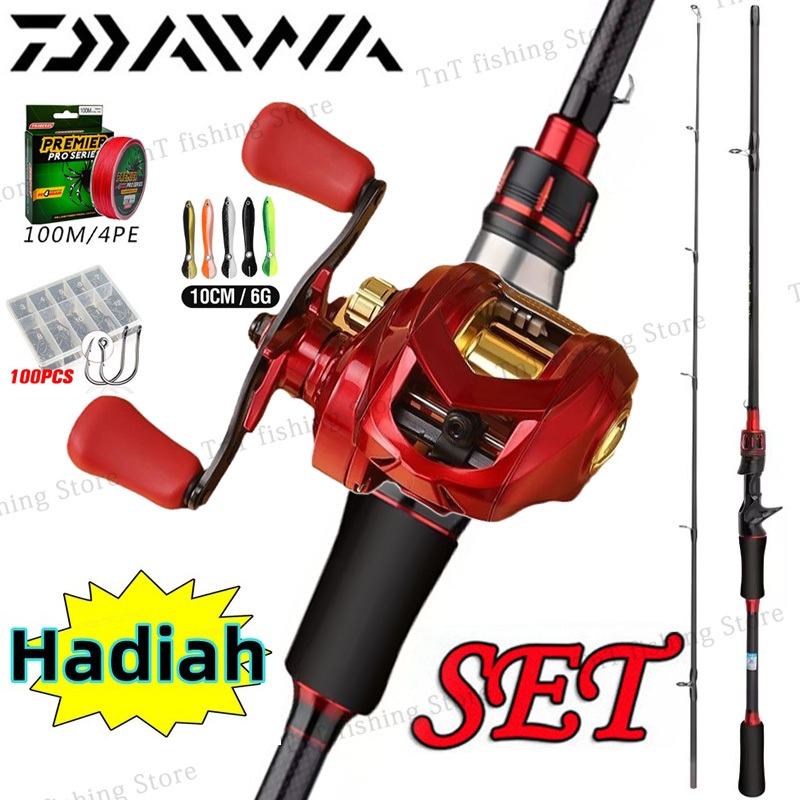 Jual Joran Pancing Set DAIWA 1.65M-2.7M 2 Bagian Casting Fishing Rod dan 7.2:1 Rasio Gear Rem ...