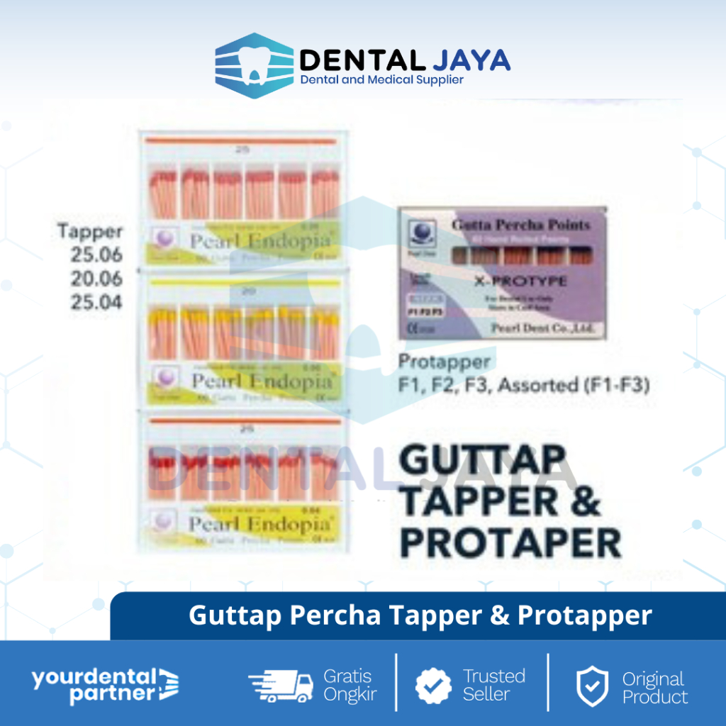 Jual Pearldent Guttap Percha Taper Protaper F1 F2 F3 | Gutta Percha ...
