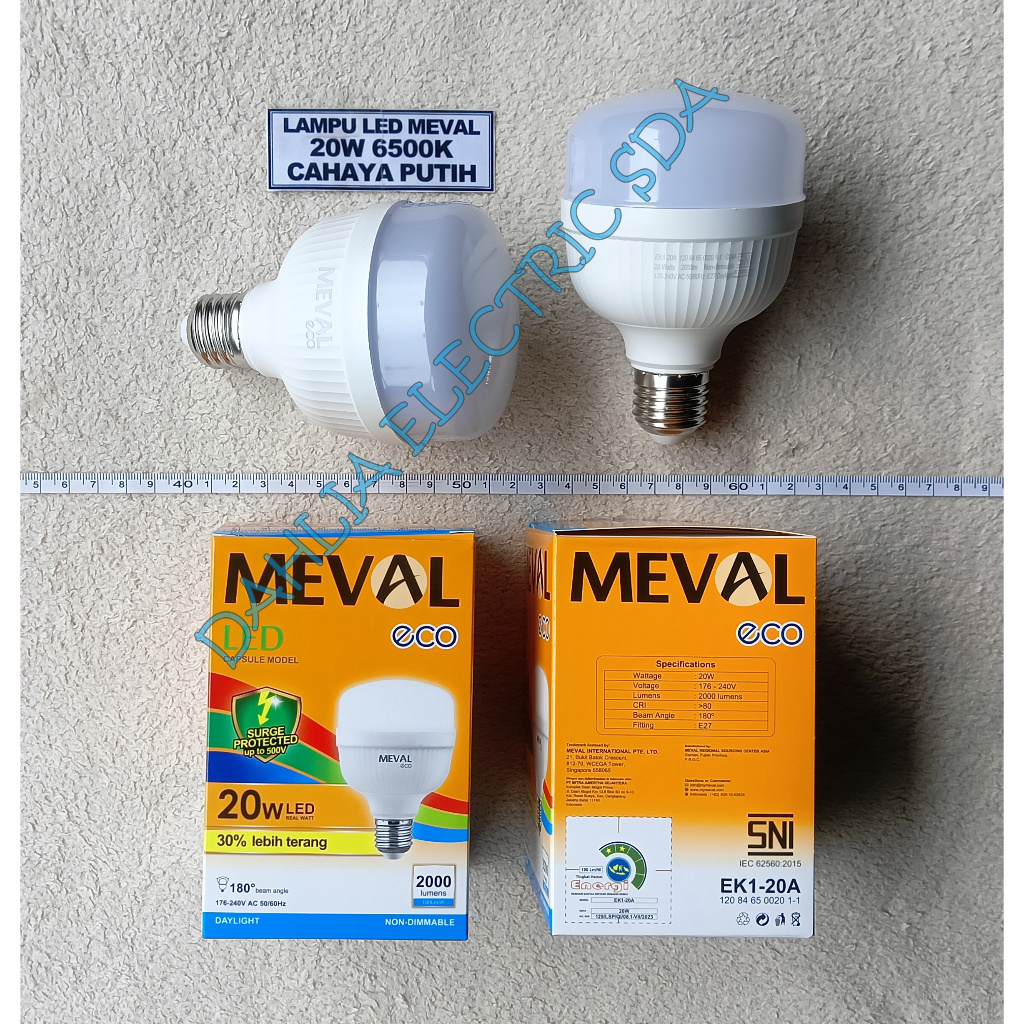 Jual LAMPU LED 20W (T-BULB) MEVAL CAHAYA PUTIH | Shopee Indonesia