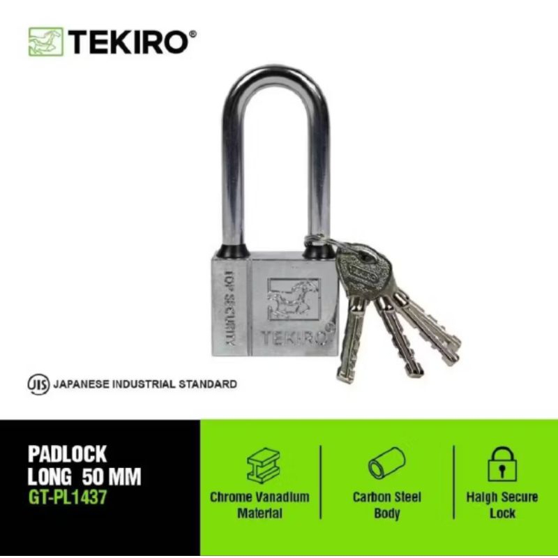 Jual TEKIRO gembok leher PANJANG 50 MM padlock LONG type 50MM anti ...