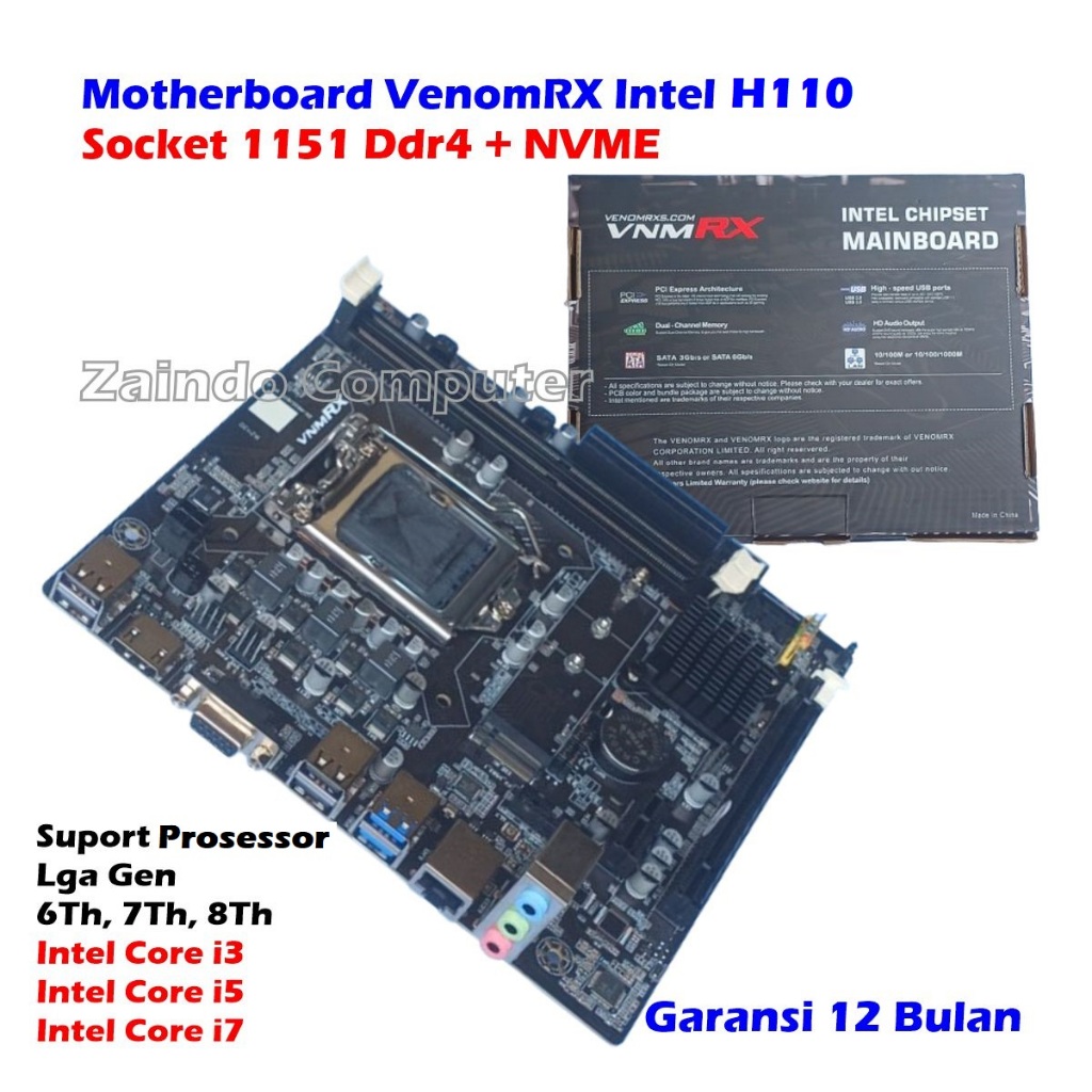 Jual MATHERBOARD VENOM RX H110 DDR4 SOCKET 1151 SLOT NVME FOR GEN 6TH/7TH VENOM RX INTEL H110 ...