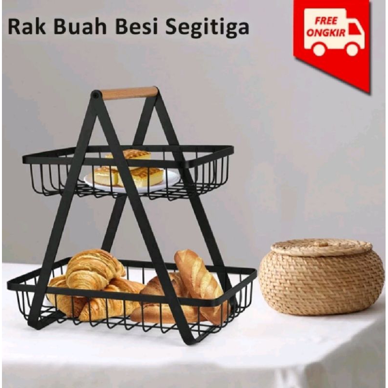 Jual Rak Buah Segitiga Susun 2 Rak Keranjang Serbaguna | Shopee Indonesia