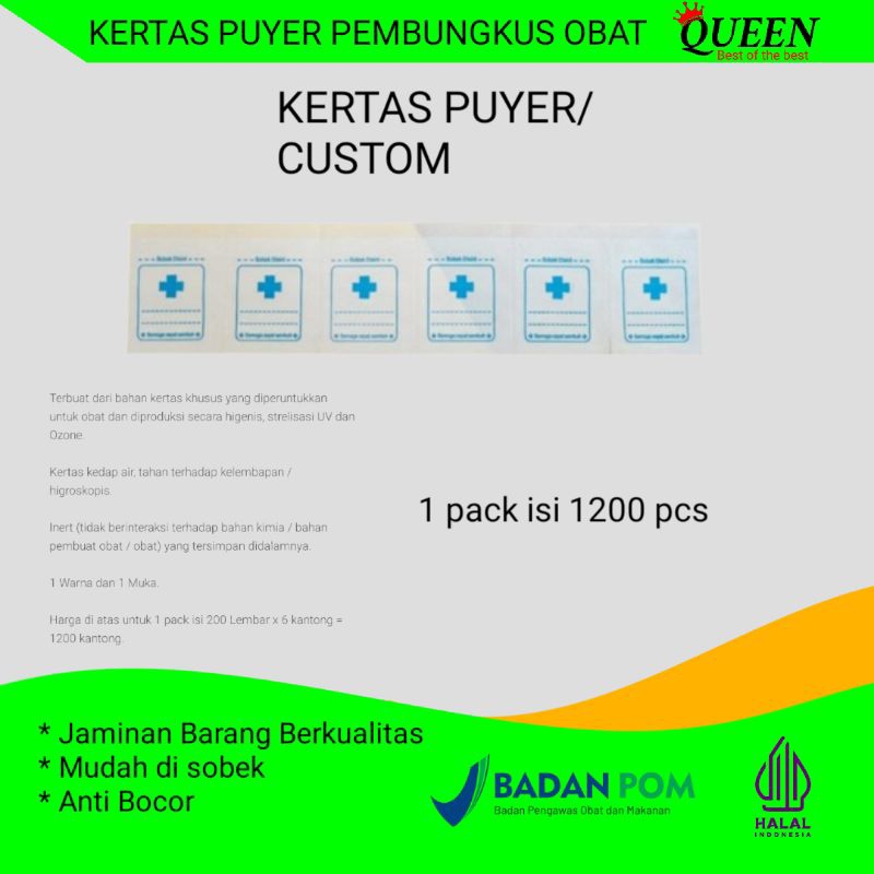 Jual kertas puyer biru umum plus isi 1200 pcs | Shopee Indonesia