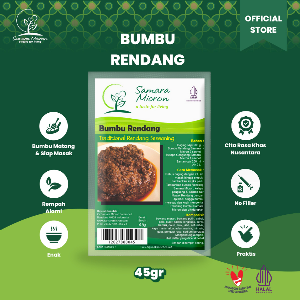 Jual Bumbu Rendang Samara Micron - 45G | Shopee Indonesia