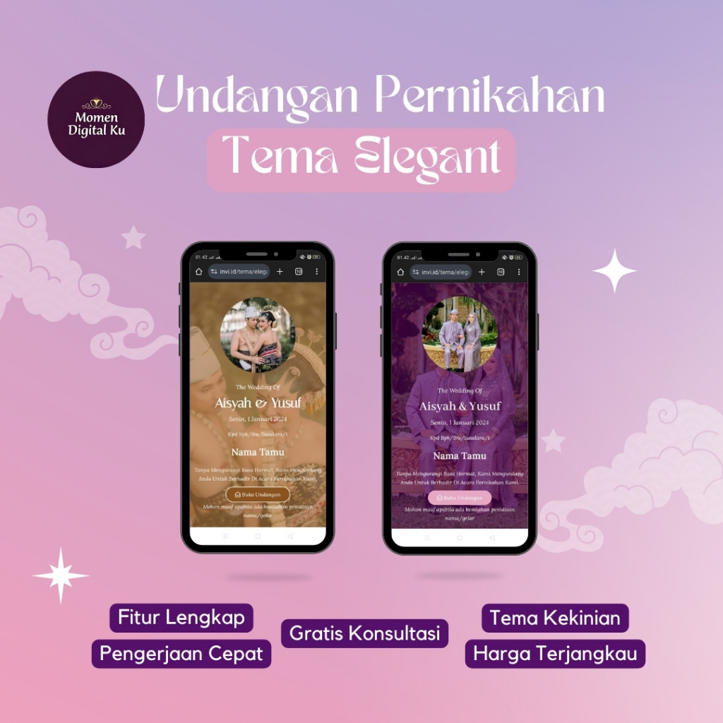 Jual Tema Elegan - Undangan Digital Website Pernikahan Web Invitation ...