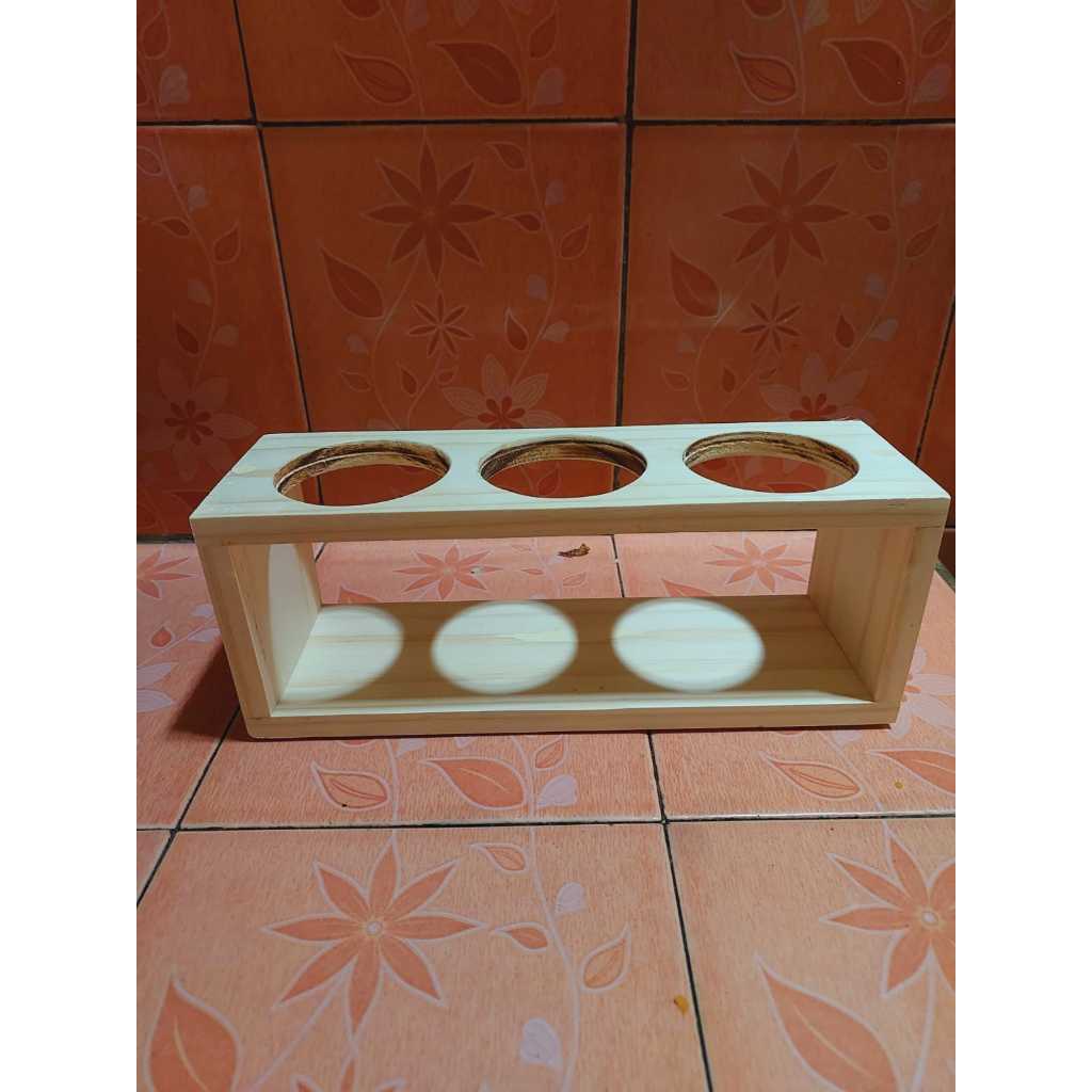 Jual Rak Botol Kayu Tempat Botol Sirup dll 3-5 lobang DIAMETER 7CM ...