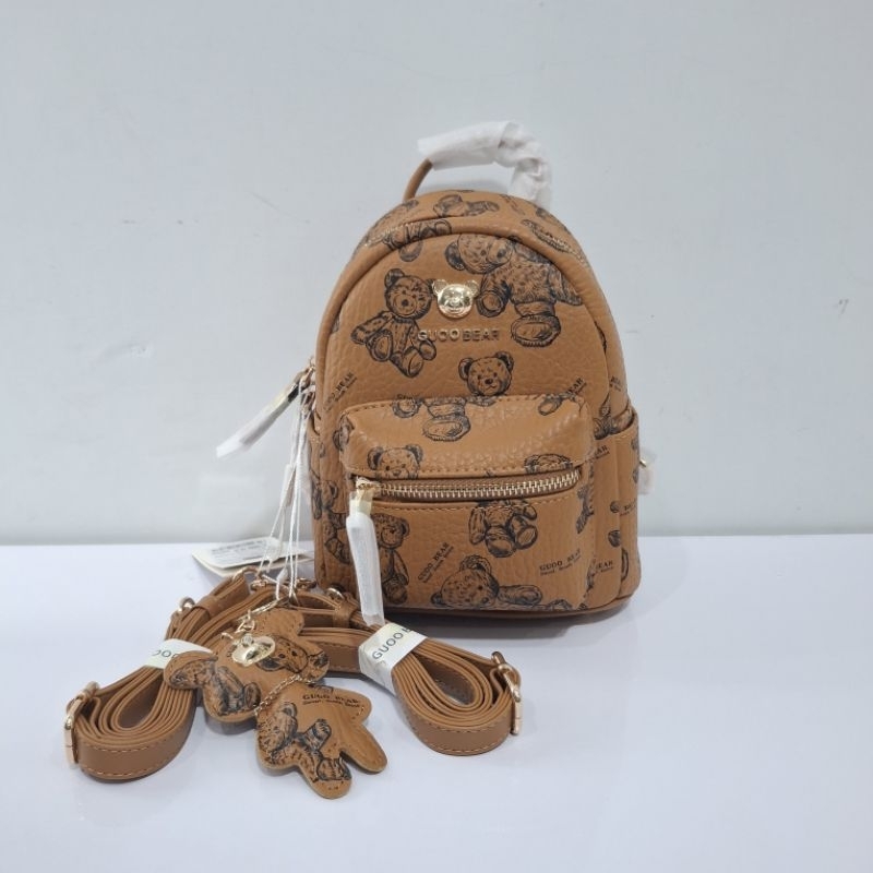 Jual GUOO BEAR / TTWN BEAR ORIGINAL GU8017 TAS RANSEL COKELAT (S ...