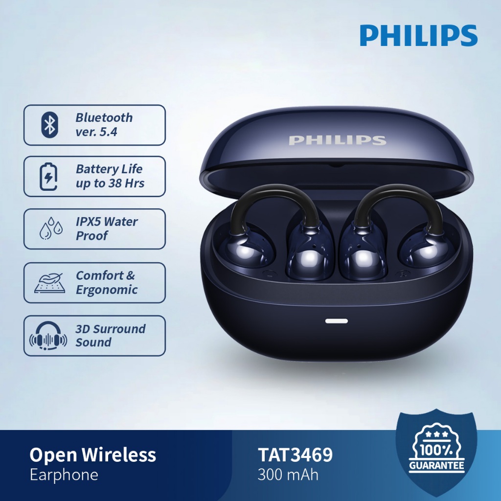 Jual PHILIPS TAT3469 Clip TWS Clip On Open Ear True Wireless Earbuds ...
