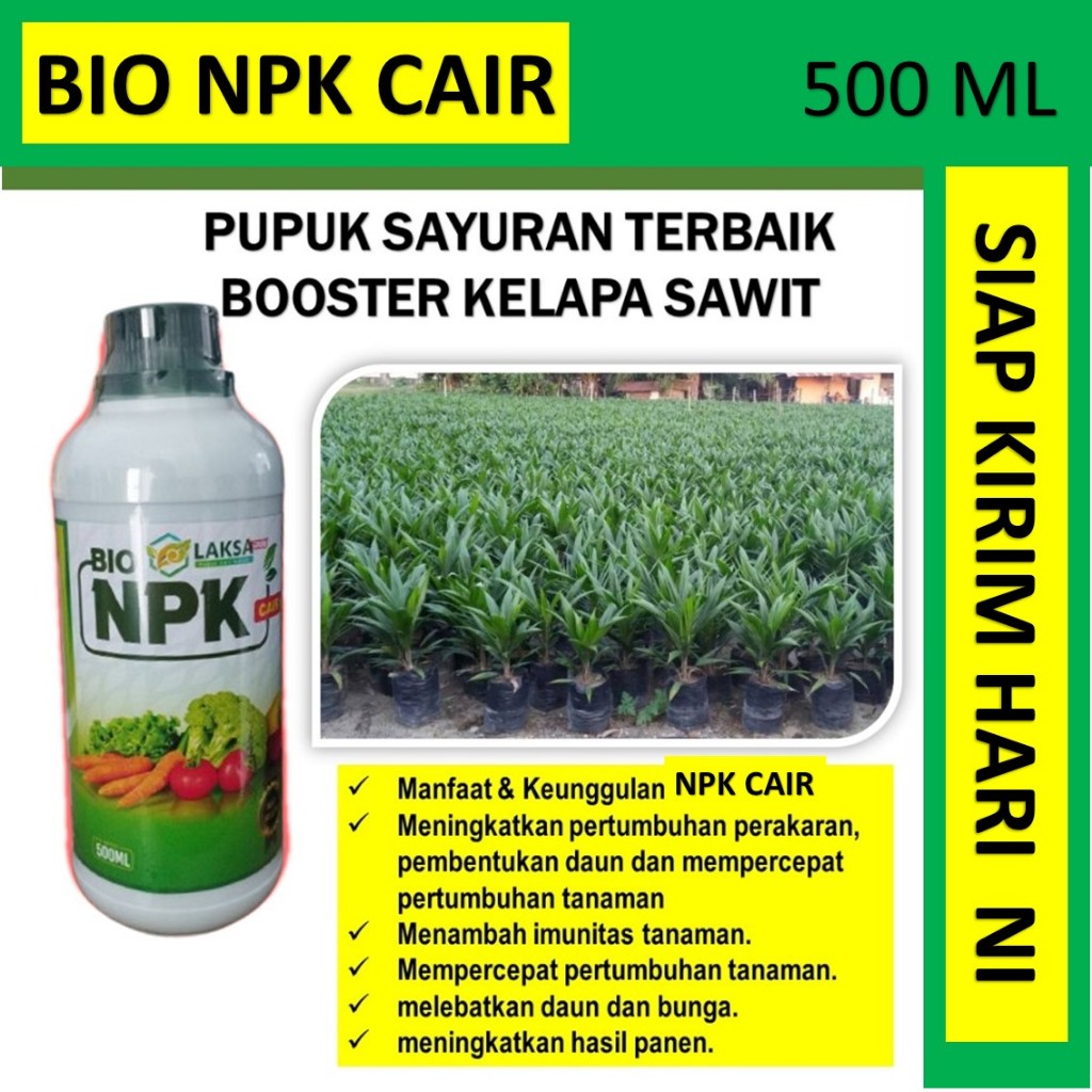 Jual BIO NPK LAKSA Pupuk Pelebat Buah Kelapa Sawit - Pupuk NPK Cair Pelebat Daun dan Akar dan ...