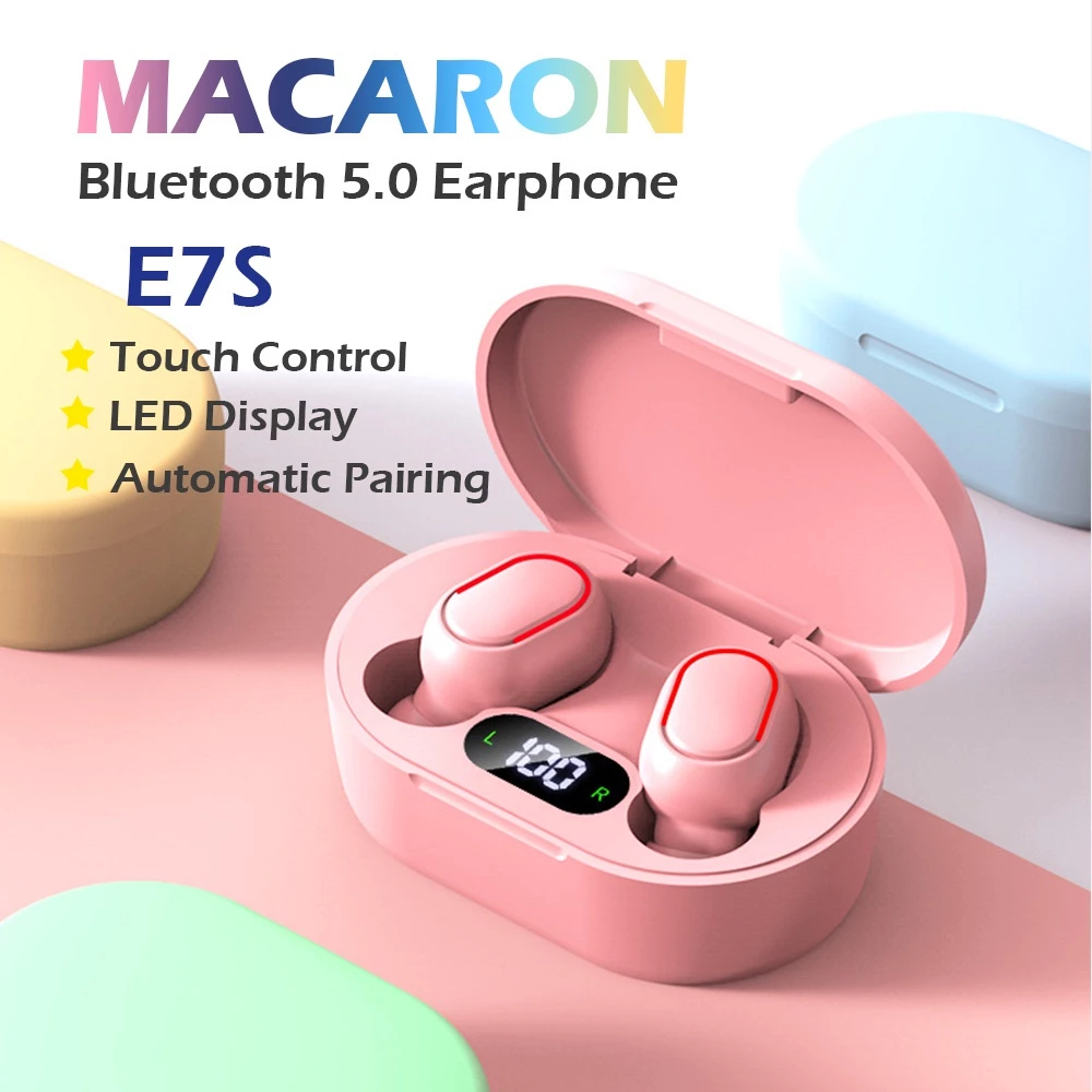 Jual Headset Bluetooth E7S power bank TWS with Mic 9D Bass Stereo Handset Water Proof Earbud ...