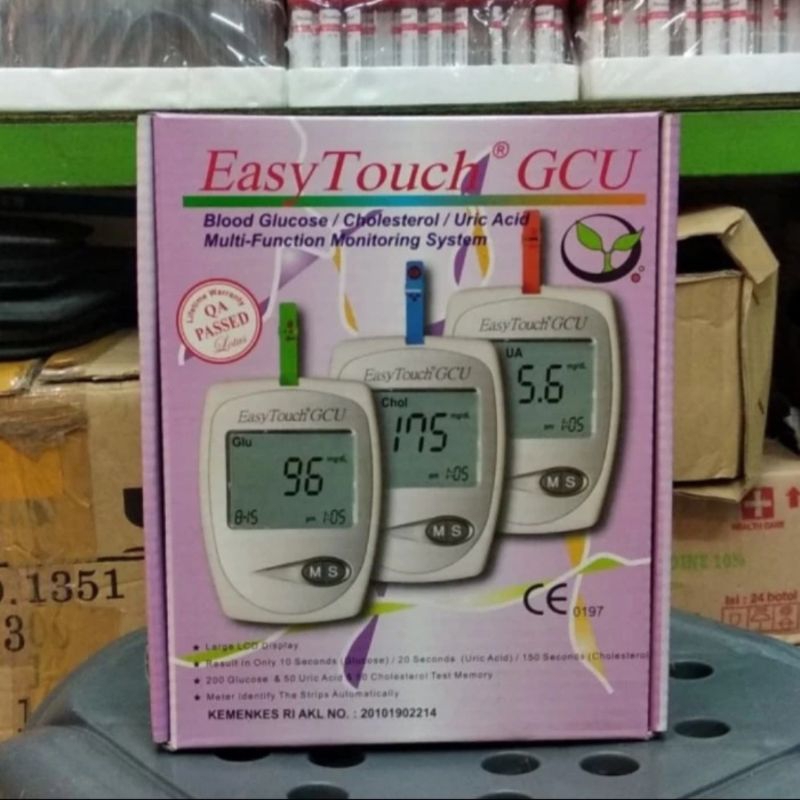Jual Alat Cek Gula Darah 3in1 Merek Easy Touch GCU / Alat Easy Touch ...