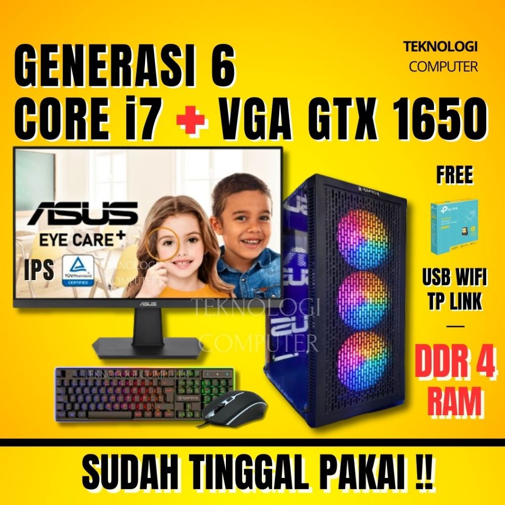 Jual Core i7 | DDR4 RAM | VGA GTX 1650 | PC Gaming | CPU Editing | Komputer Rakitan | Full Set ...
